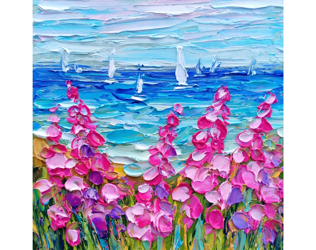 Carmel Beach Painting Seascape Original Art Monterey Abstract Landscape ...