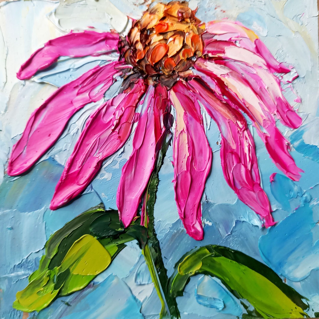 Daisy Painting Flower Original Art 4 X 4 Impasto Oil Painting Small ...