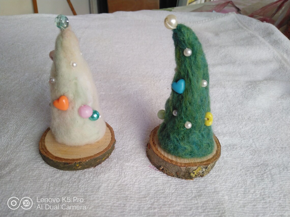 Christmas Wool Tree Set of 7 Felt Trees Home Decor - Etsy