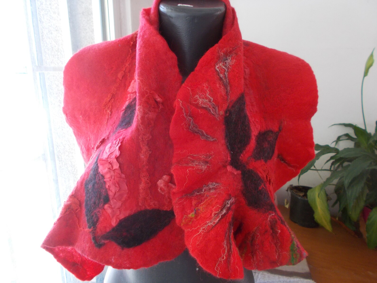 Felt collar scarf felt short scarf felt wool scarf Felt | Etsy