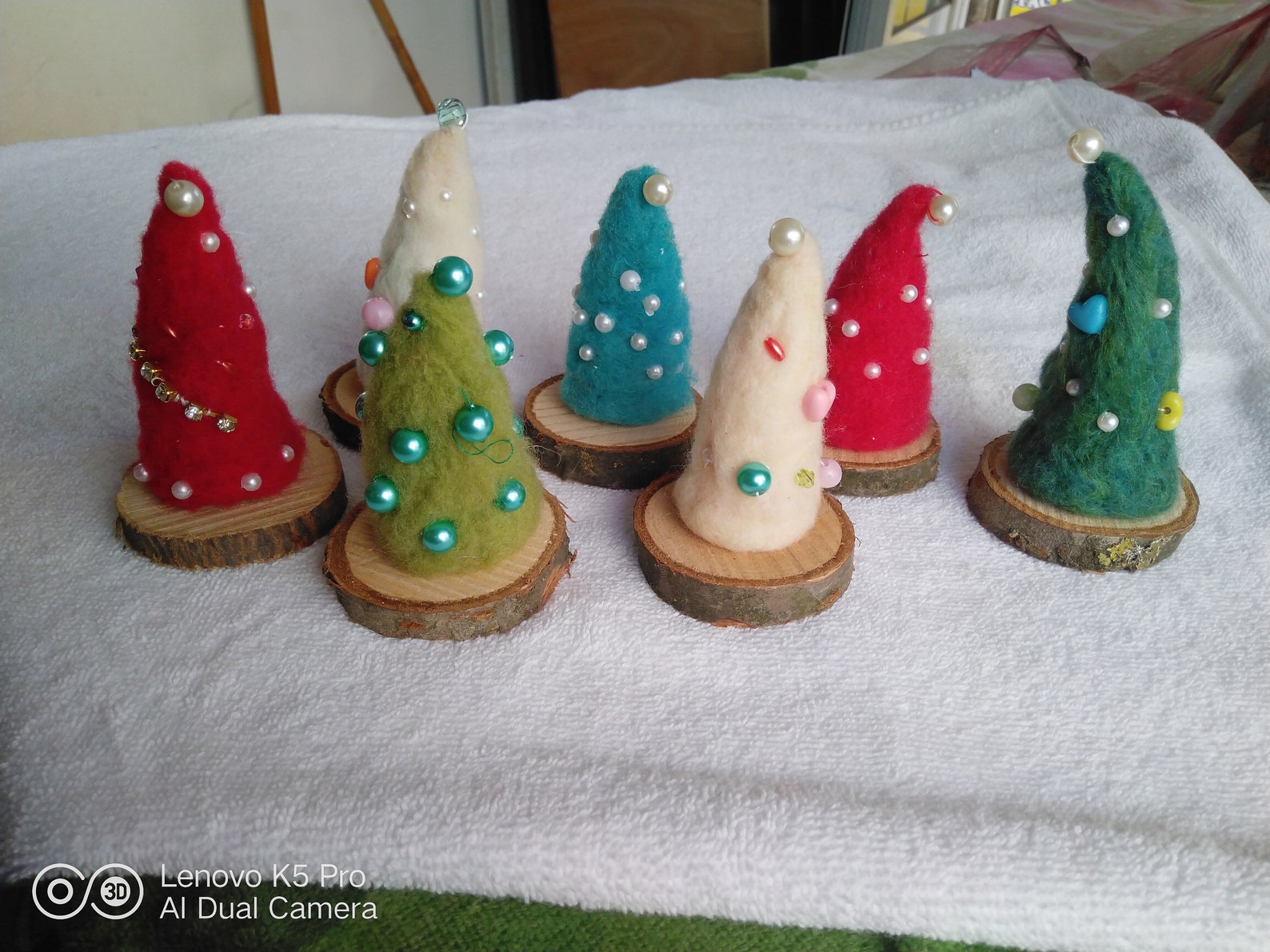 Christmas Wool Tree Set of 7 Felt Trees Home Decor - Etsy