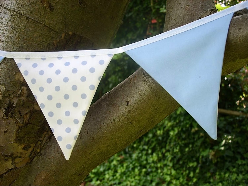 Blue & White Fabric Bunting Gift Wrapped - Etsy