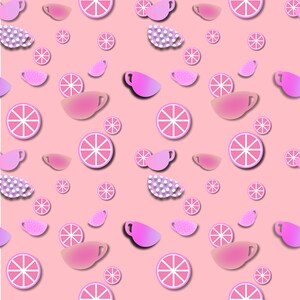 Digital Printable Paper Pack Colorful and Bright pink Grapefruit Tea ...