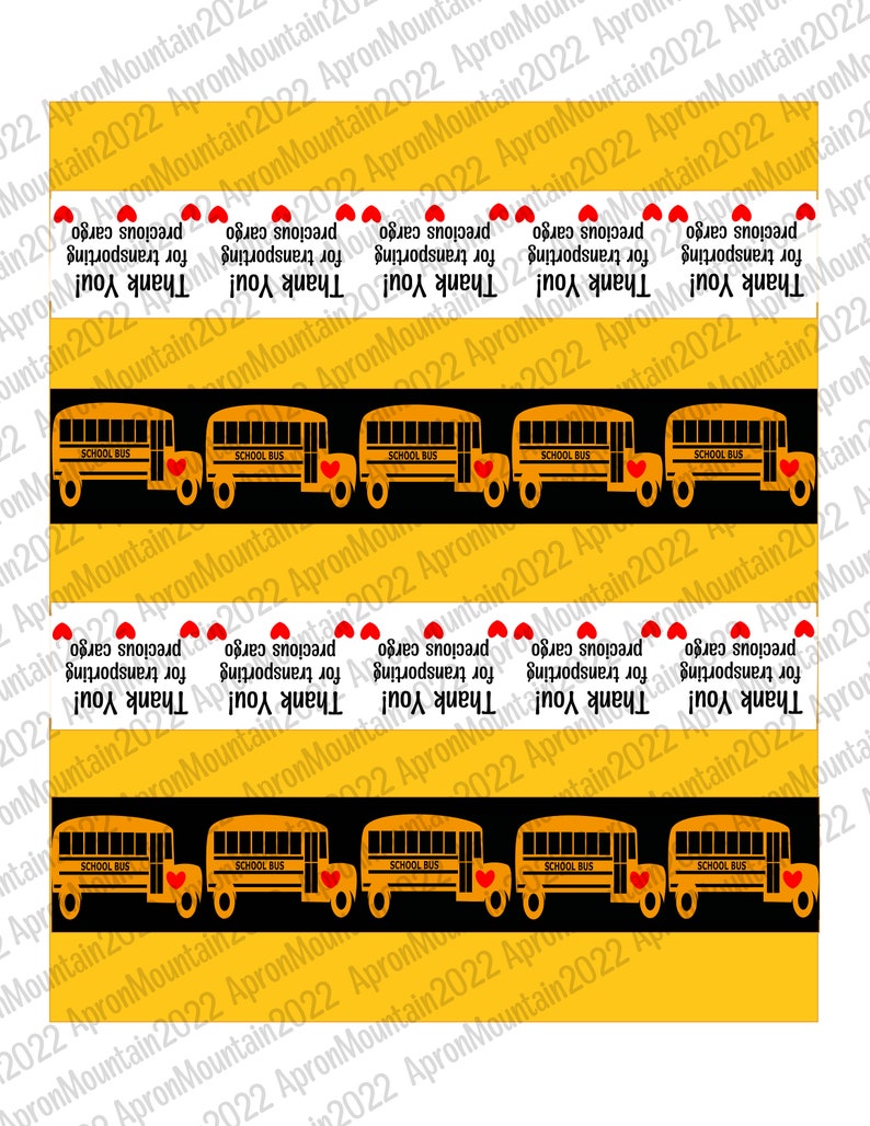 Bus Driver Appreciation Printable Bundle Printable School Bus Thank You ...