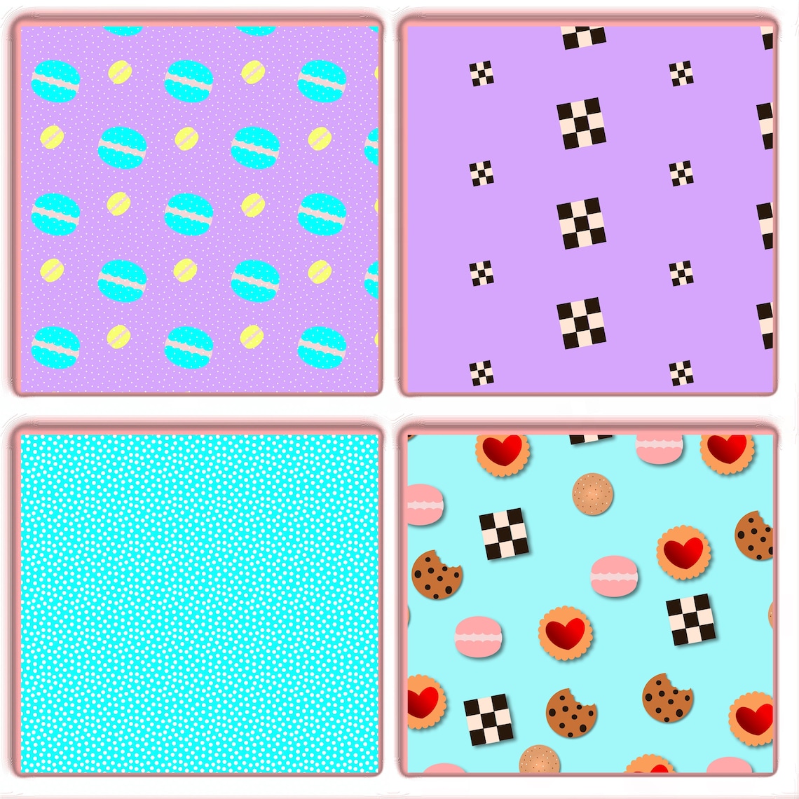 Cookie Party Printable Pastel Cookie Paper Digital - Etsy