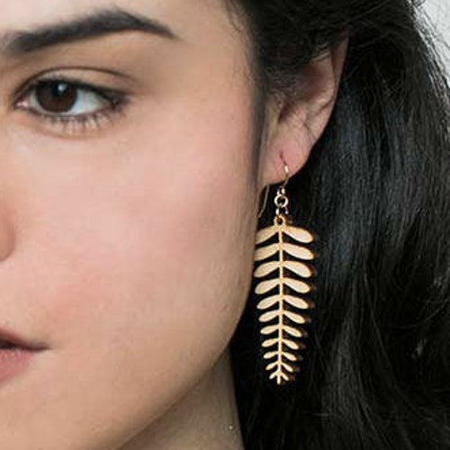 Boho Wood Earrings Nature Jewelry Wooden Earrings Leaf Etsy
