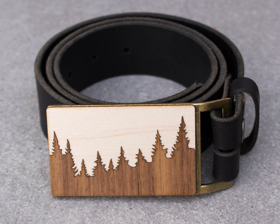 Pine Tree Belt Buckle Wooden forest Belt Buckle custom belt | Etsy