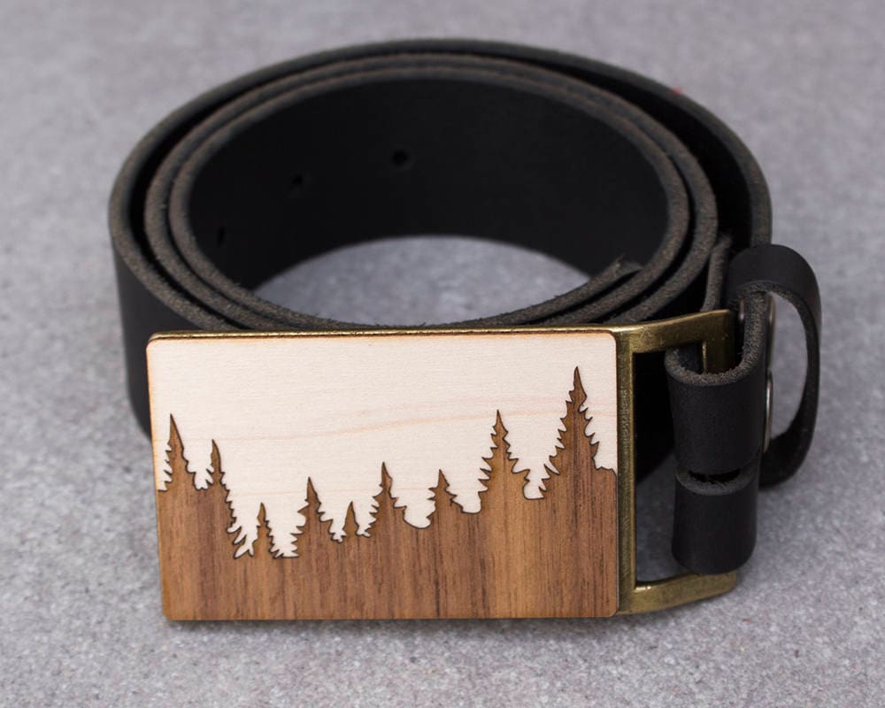 Pine Tree Belt Buckle Wooden forest Belt Buckle custom belt | Etsy