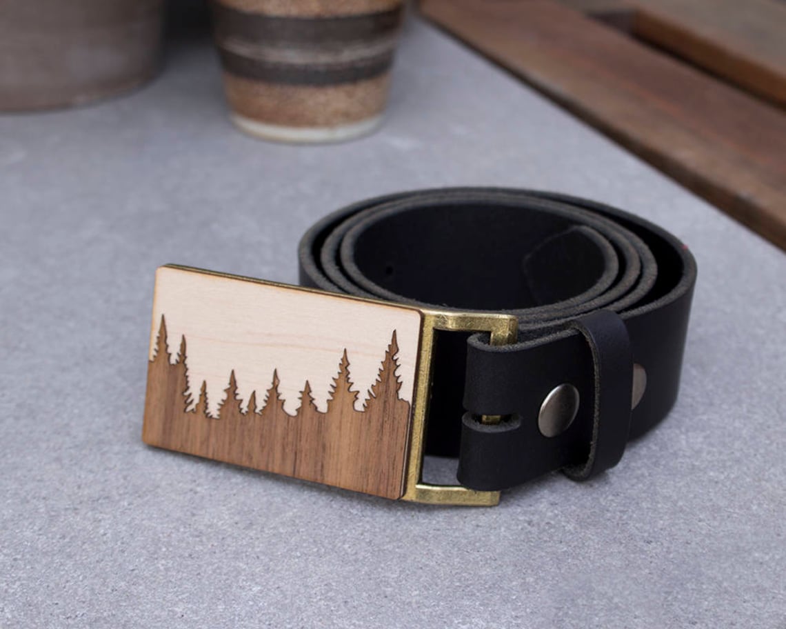 Pine Tree Belt Buckle Wooden forest Belt Buckle custom belt | Etsy