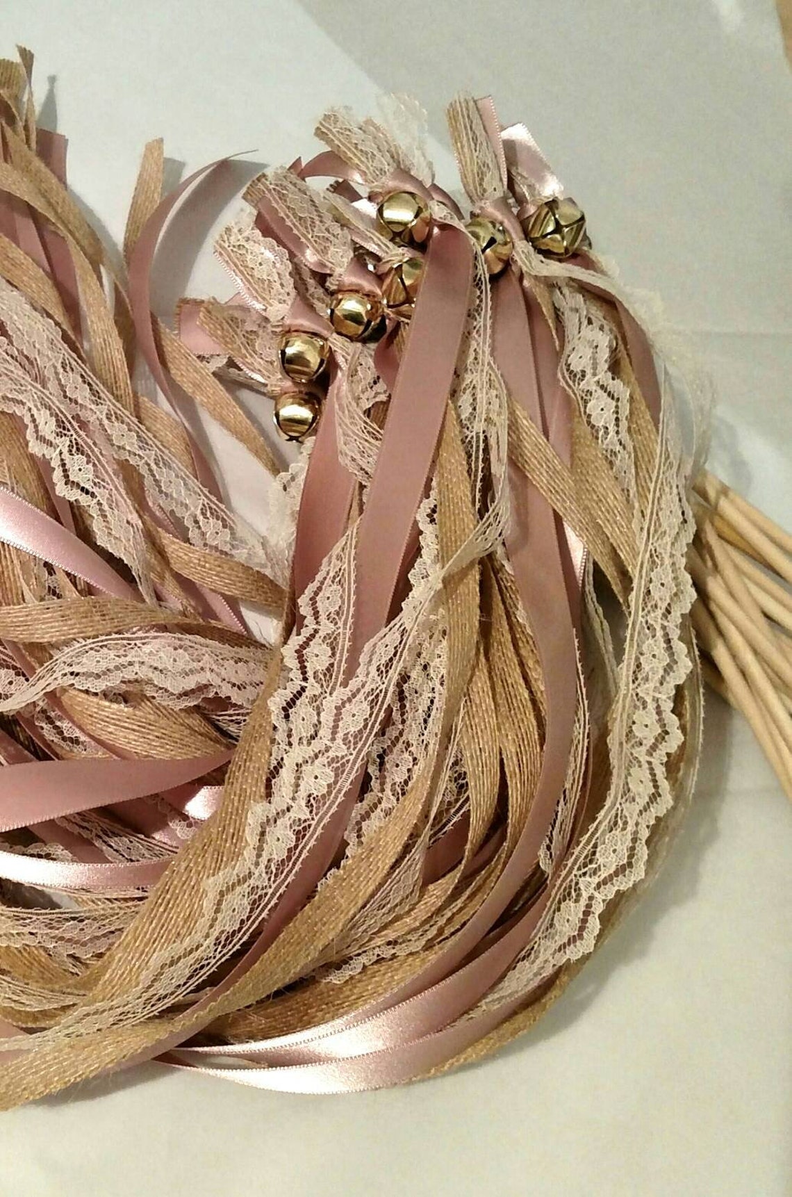 100 Wedding Wands Ribbon Wands Ivory Lace Porcelain Blue | Etsy