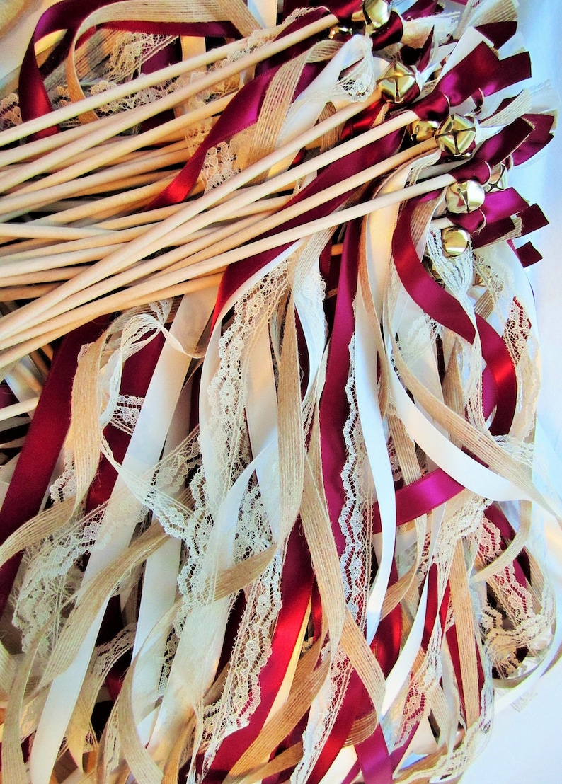 50 Wedding Wands Ribbon Wands Ceremony Exit Ribbon Wand - Etsy