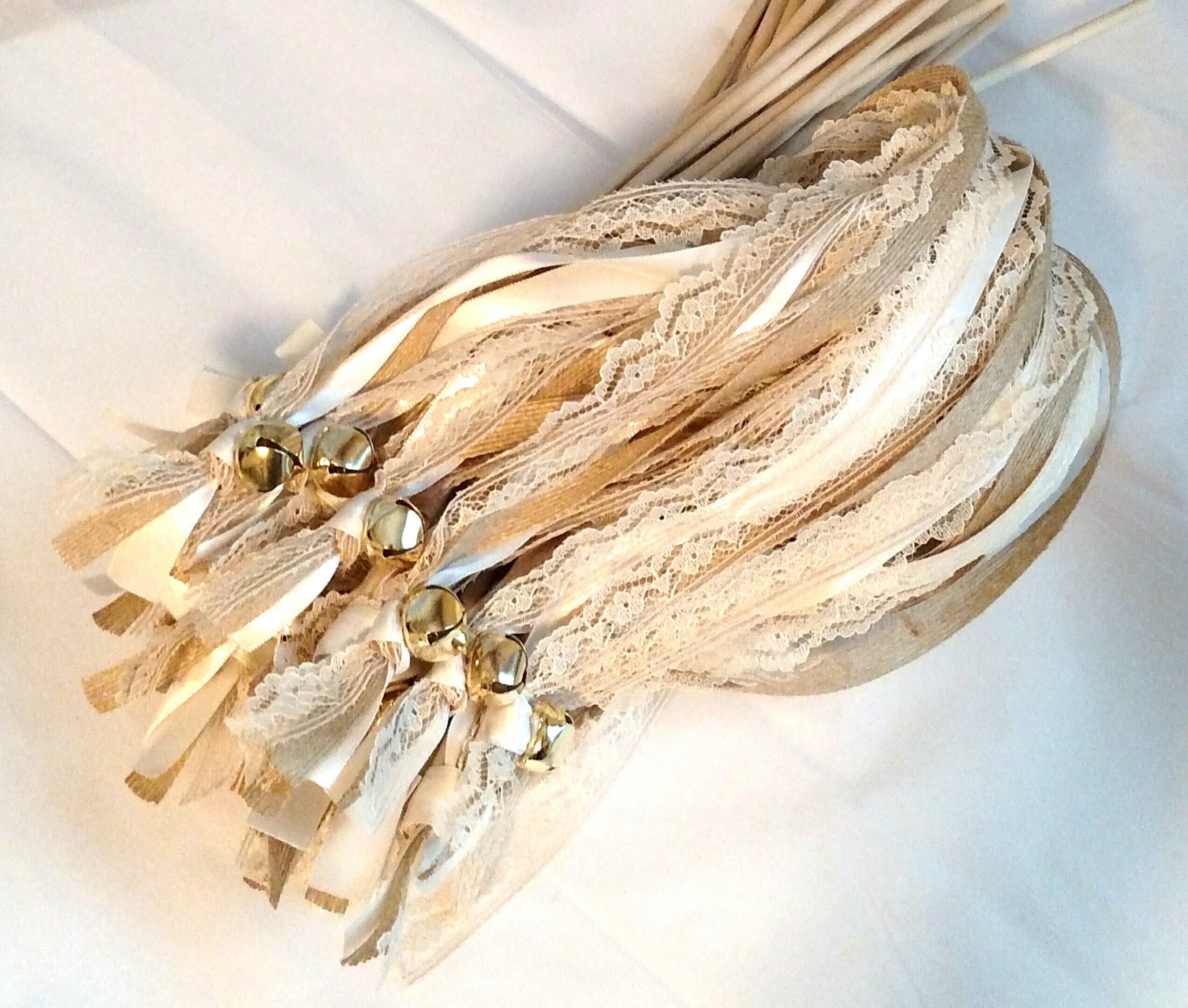 100 Wedding Wands Ribbon Wands Ivory Lace Porcelain Blue | Etsy