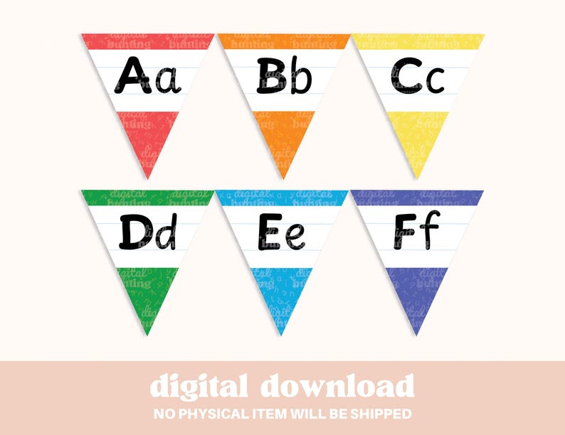 Rainbow Alphabet Banner – Printable Classroom Decoration (digital ...