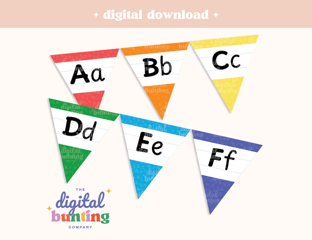 Rainbow Alphabet Banner – Printable Classroom Decoration (digital ...