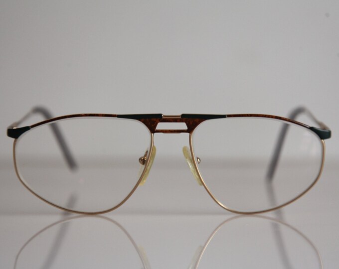 Vintage ESSILOR Eyewear, Gold Frame, Brown, Green, Lenses Rx-able ...