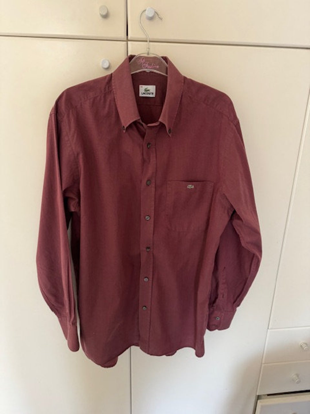 Vintage LACOSTE Red/fire Brick Shirt. Size 42. DEVANLAY F5182. Made in ...