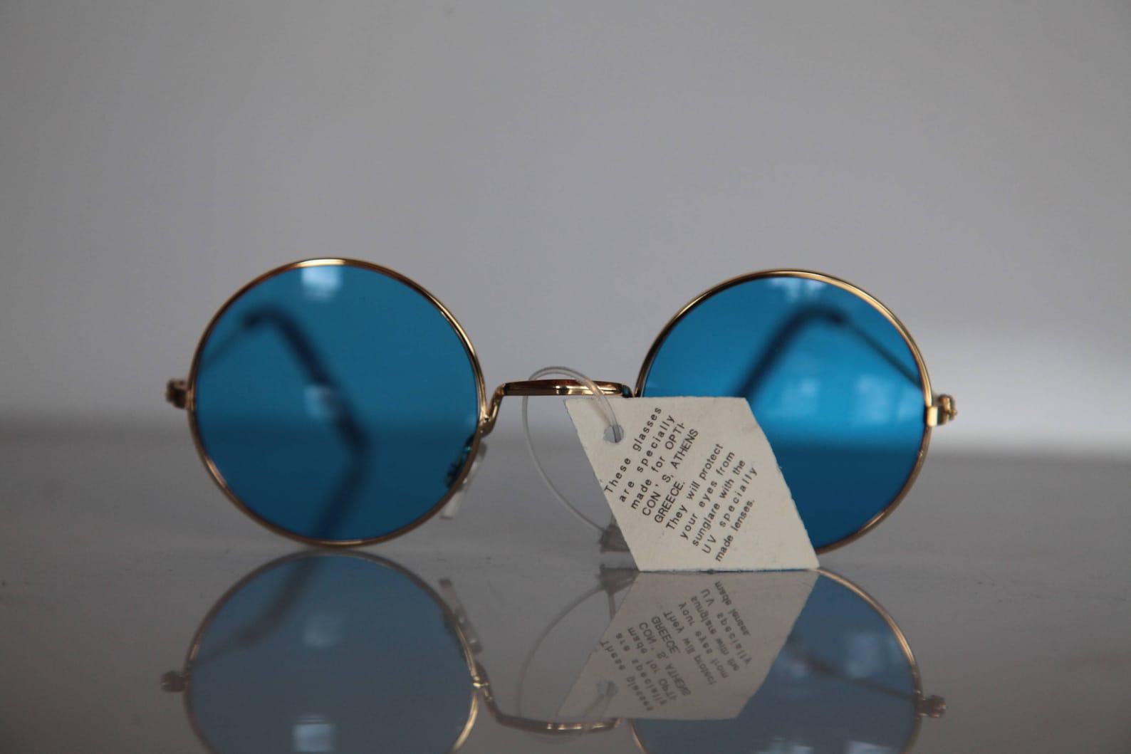 Vintage Gold Frame Blue Round Lenses. OPTICON'S. Made in - Etsy
