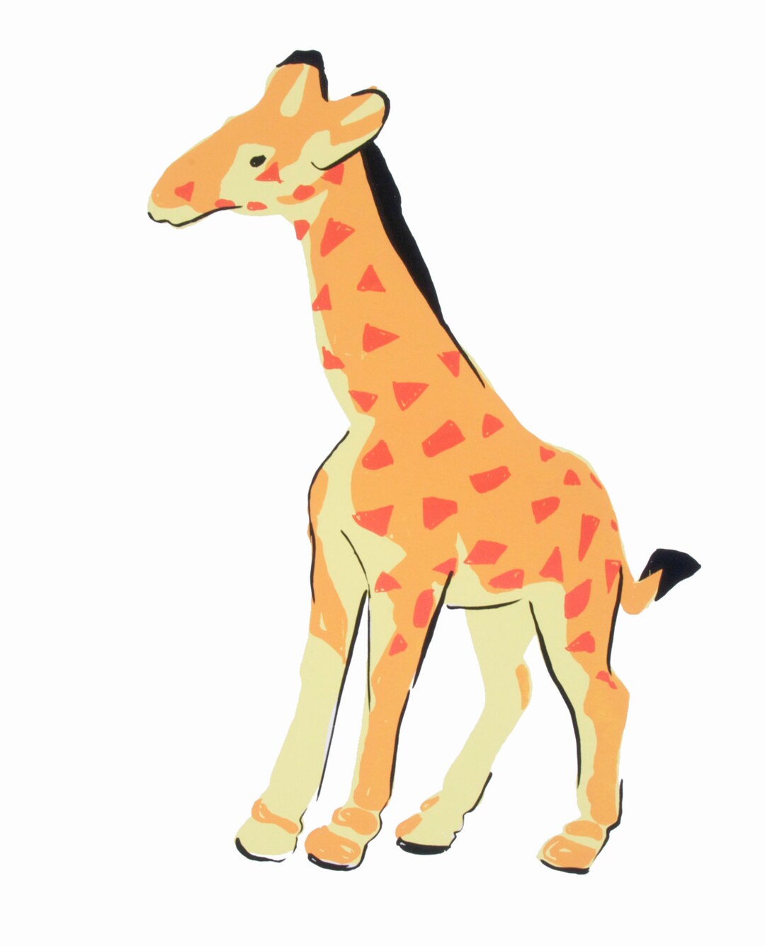 Giraffe Artwork for Kids Room Four Color Original Screenprint - Etsy