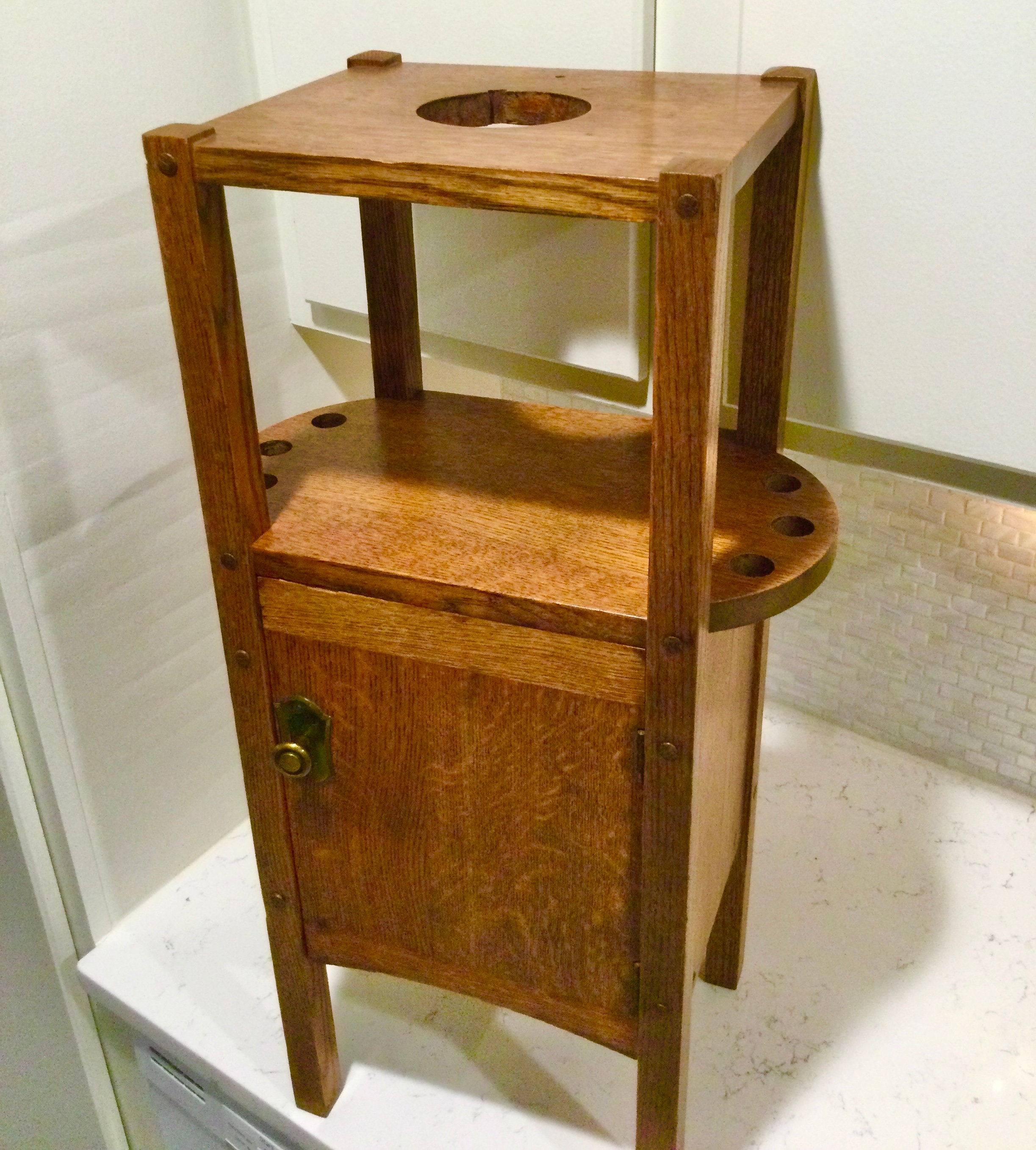 Tobacciana Collectibles Antique wooden pipe table stand with ashtray ...