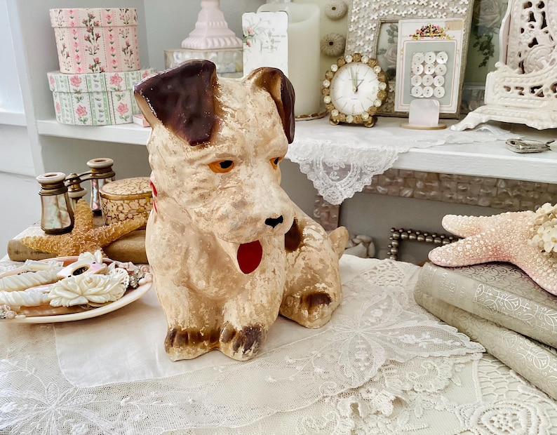 Puppy Dog Figure, Chalkware Terrier, Carnival Prize for Child’s Room - Etsy