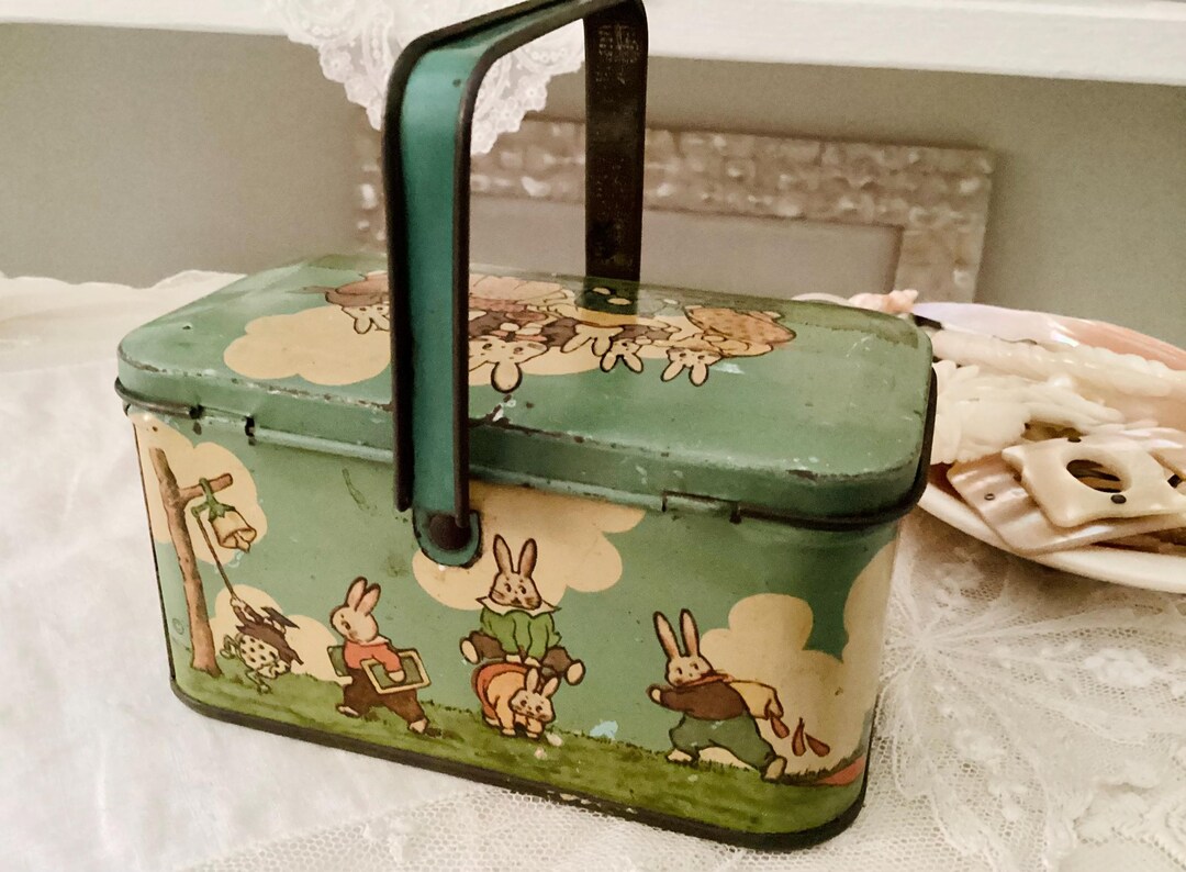Antique Peter Rabbit Tin Basket - Tin Deco Box - Etsy