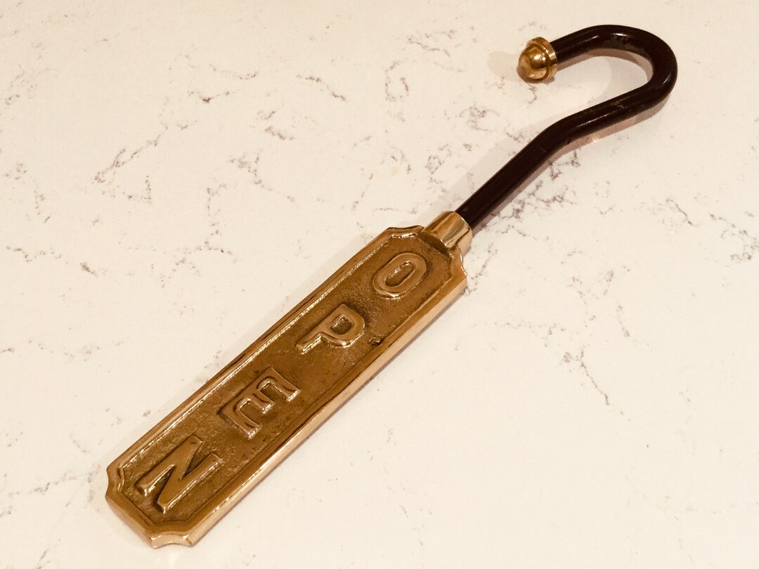 Vintage Solid Brass Damper Pull, Open Closed, Damper Hook, Vintage ...