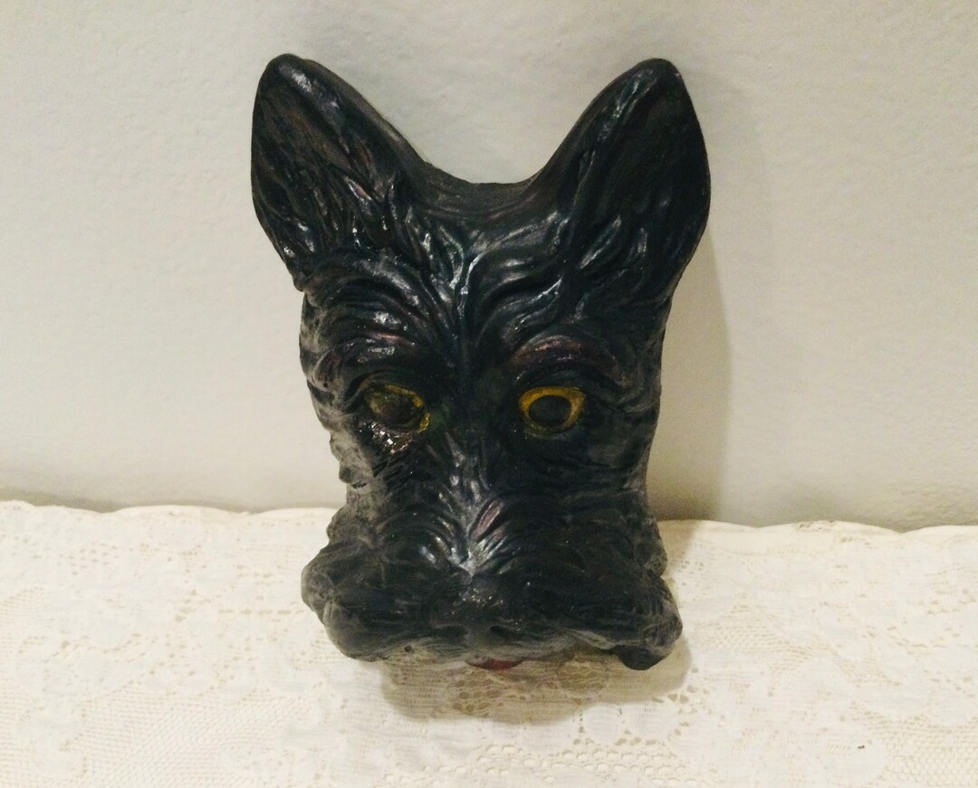 Scottie Dog Figure, Chalkware Wall Hanging Scotty - Etsy