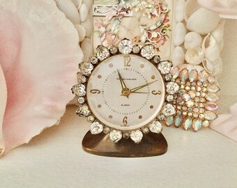 Rhinestone Clock - Etsy