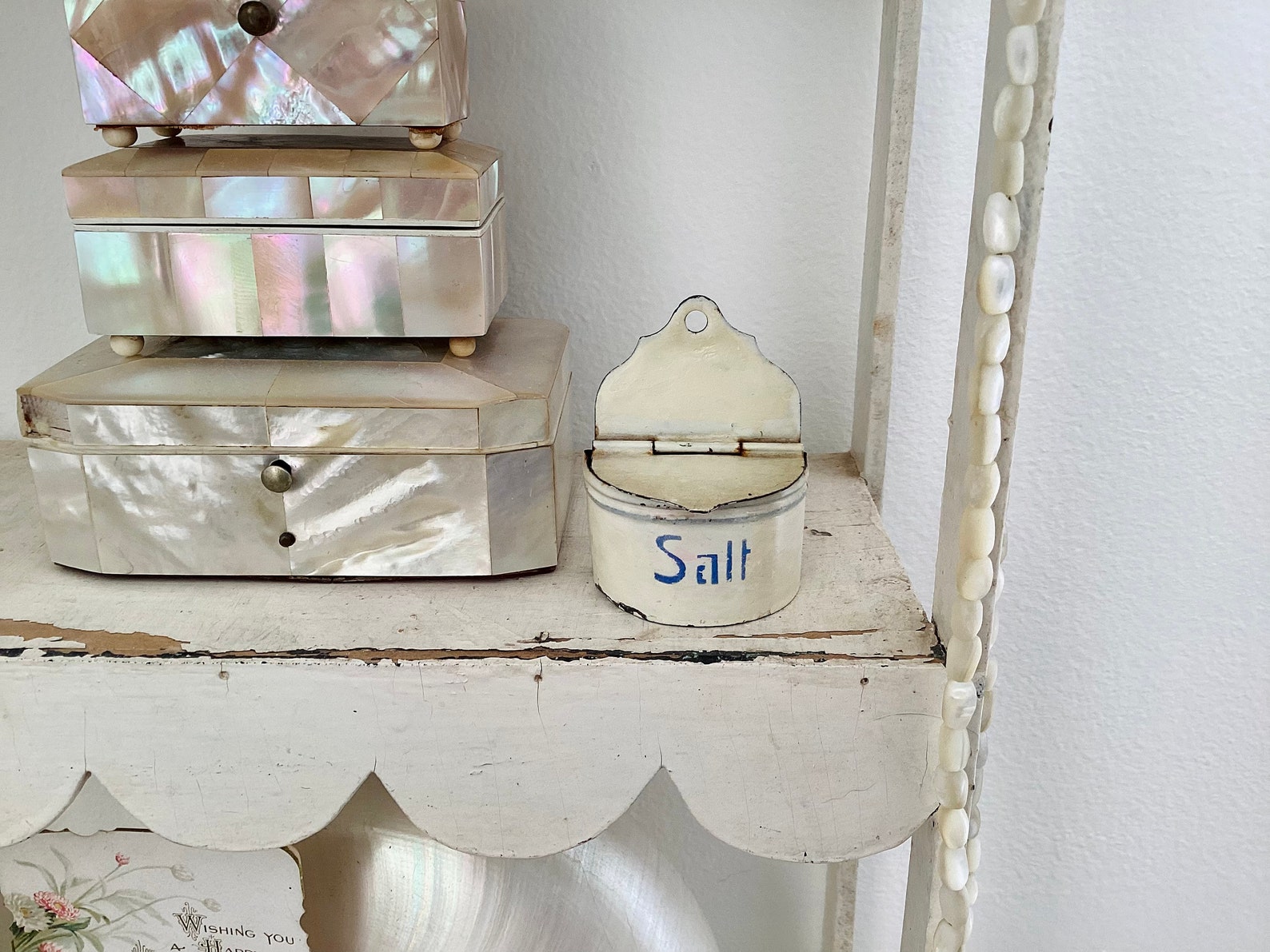 Antique German Miniature Tin Salt Wall Box Tiny - Etsy