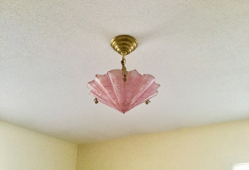 Antique Venetian Hanging Pink Shade Ceiling Light Fixture - Etsy