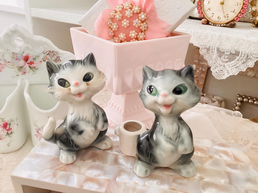 Pair Goebel Calico Cat Tabby Kitten, Gray - Etsy