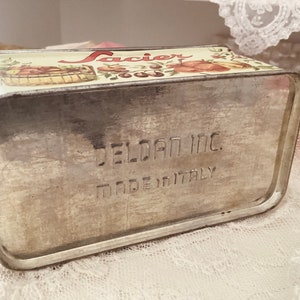 Antique Tin Box - Made in Italy - Tiny Snack Box - Sacier Harvest Fruit ...