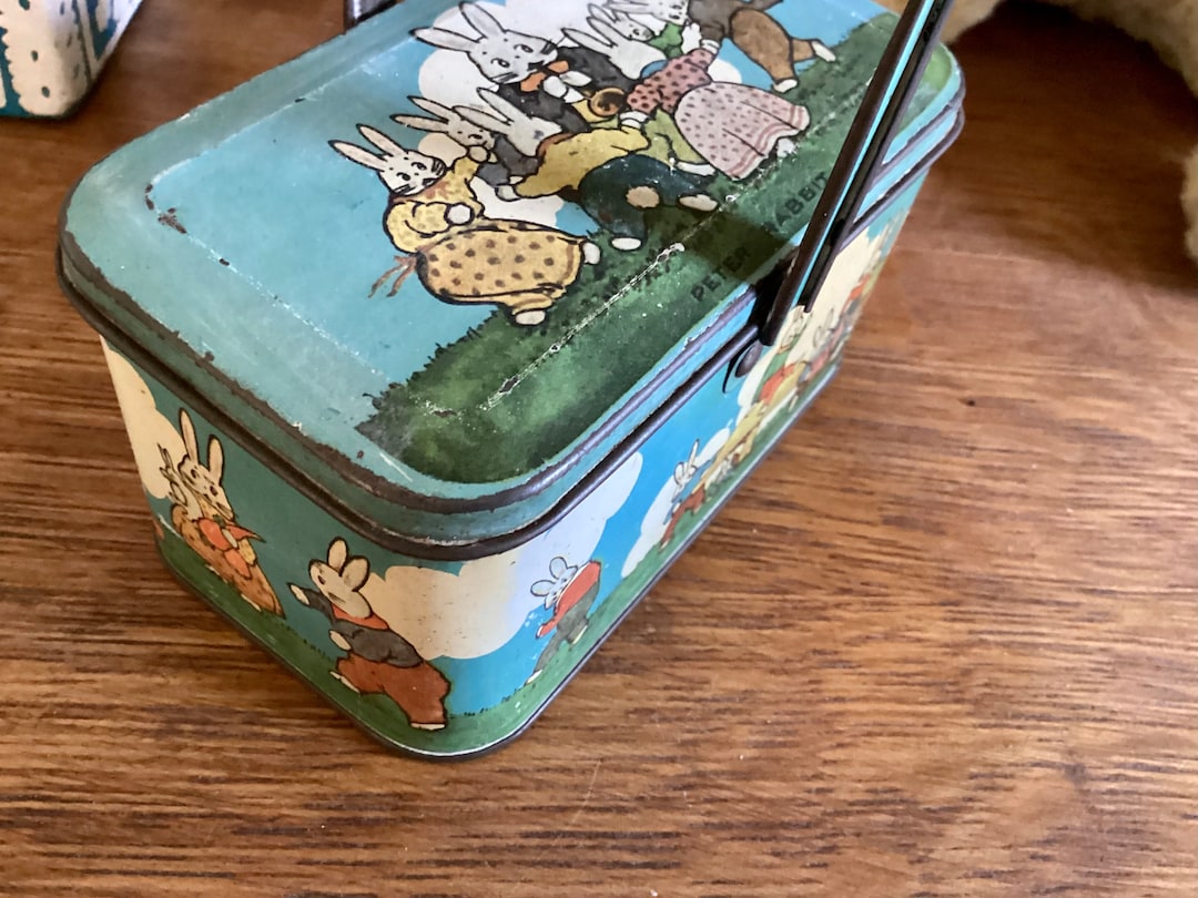 Antique Peter Rabbit Tin Basket - Tin Deco Box - Etsy