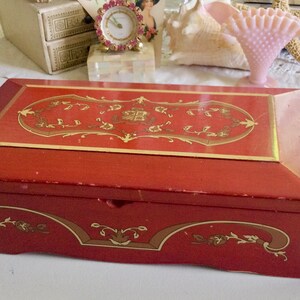 Reuge Music Box 1960's Hand Painted Wooden Musical Vintage Large ...