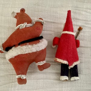 2 Vintage Felt and Pipe Cleaner Santa Clause, Antique Christmas - Etsy