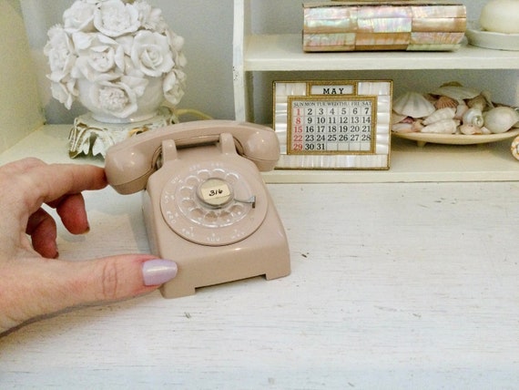 Vintage Phone 1960s Miniature Tan Telephone Music Box Retro | Etsy
