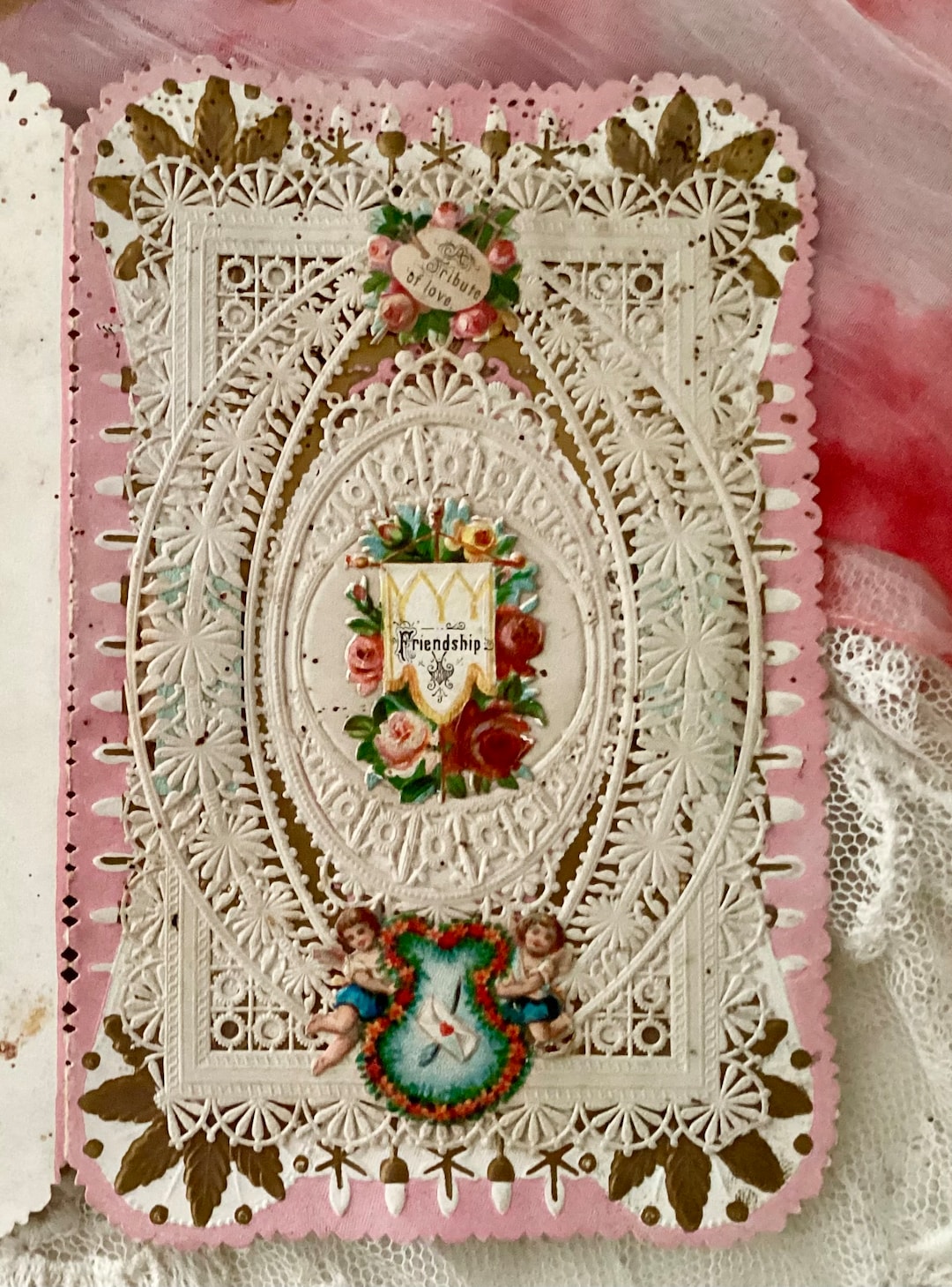 Greeting Card, Ephemera, Embossed Antique, Love’s Submission - Etsy