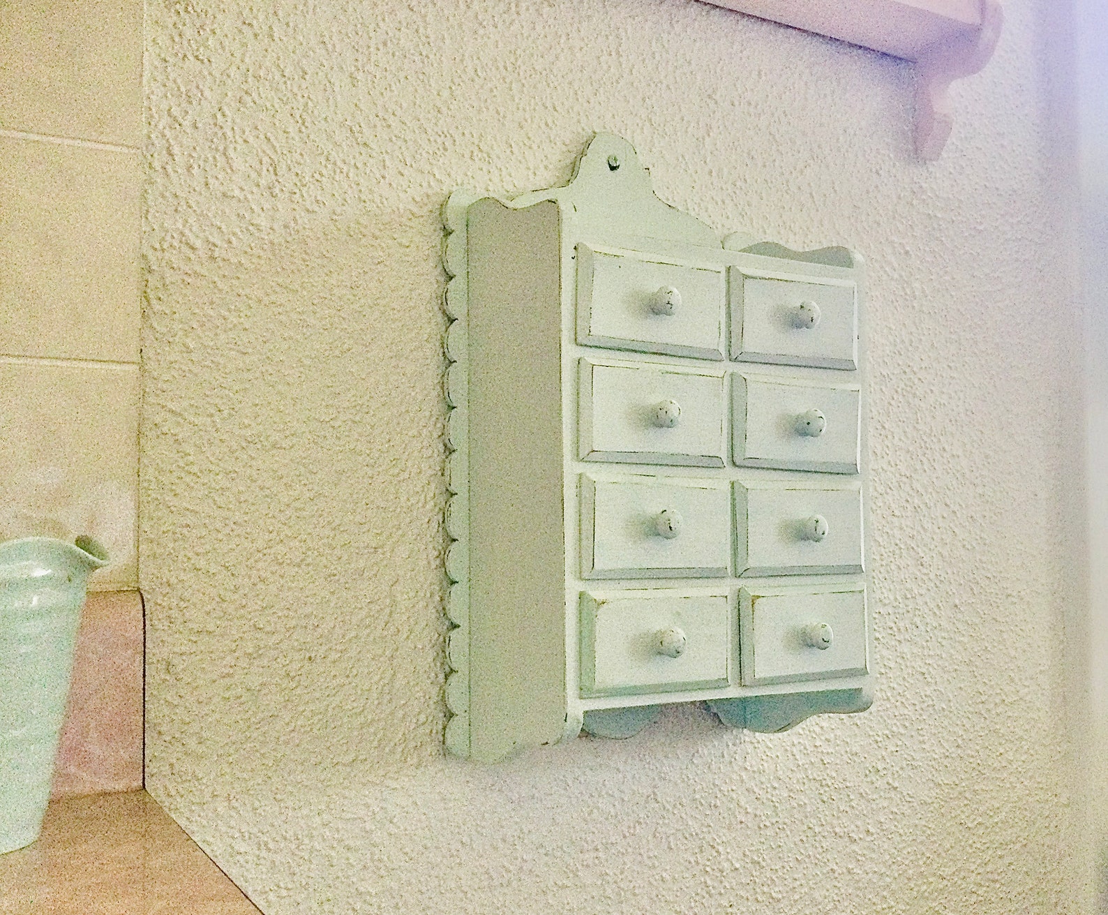 Antique Wall Spice Cabinet Hand Made 8 Drawers Aqua Blue - Etsy