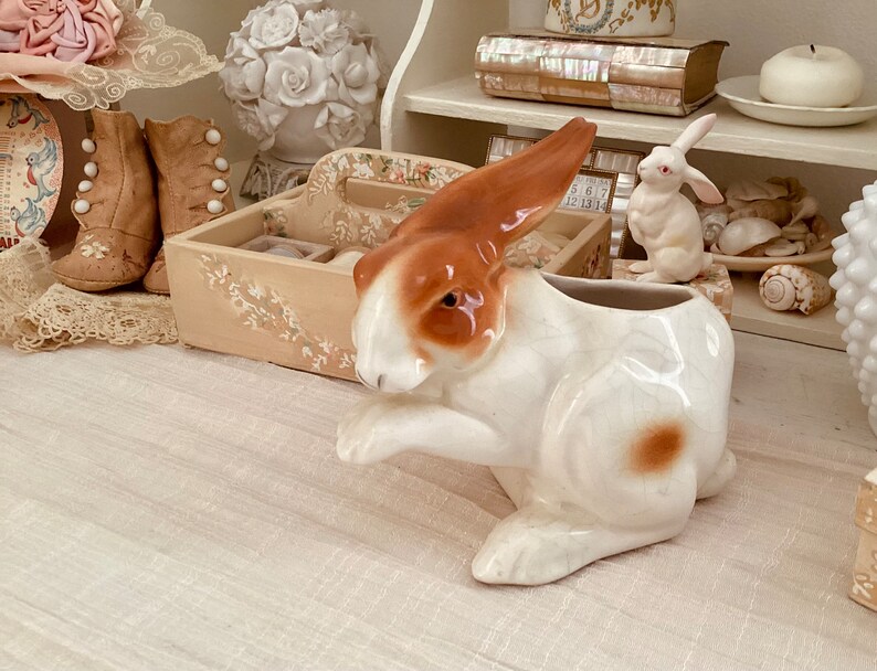 German Bunny Rabbit Planter Spotted Hare Easter - Etsy