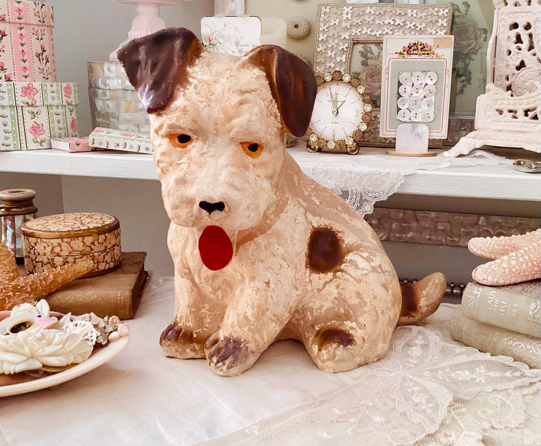 Puppy Dog Figure, Chalkware Terrier, Carnival Prize for Child’s Room - Etsy