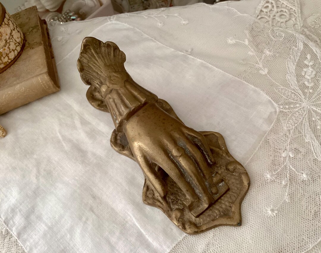 Large Ornate Brass Victorian Hand Clip Note and Receipt Holder Japan 7 ...