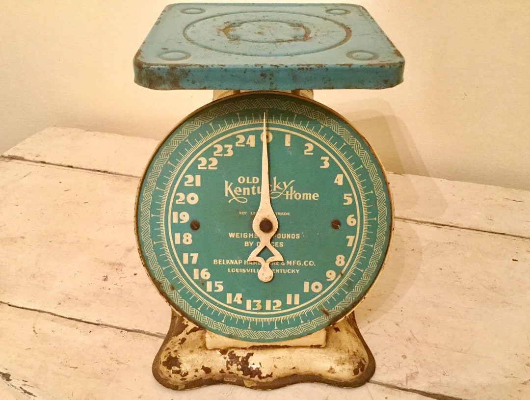 Vintage Antique Kitchen Scale Aqua Blue and Cream Old Kentucky Home ...