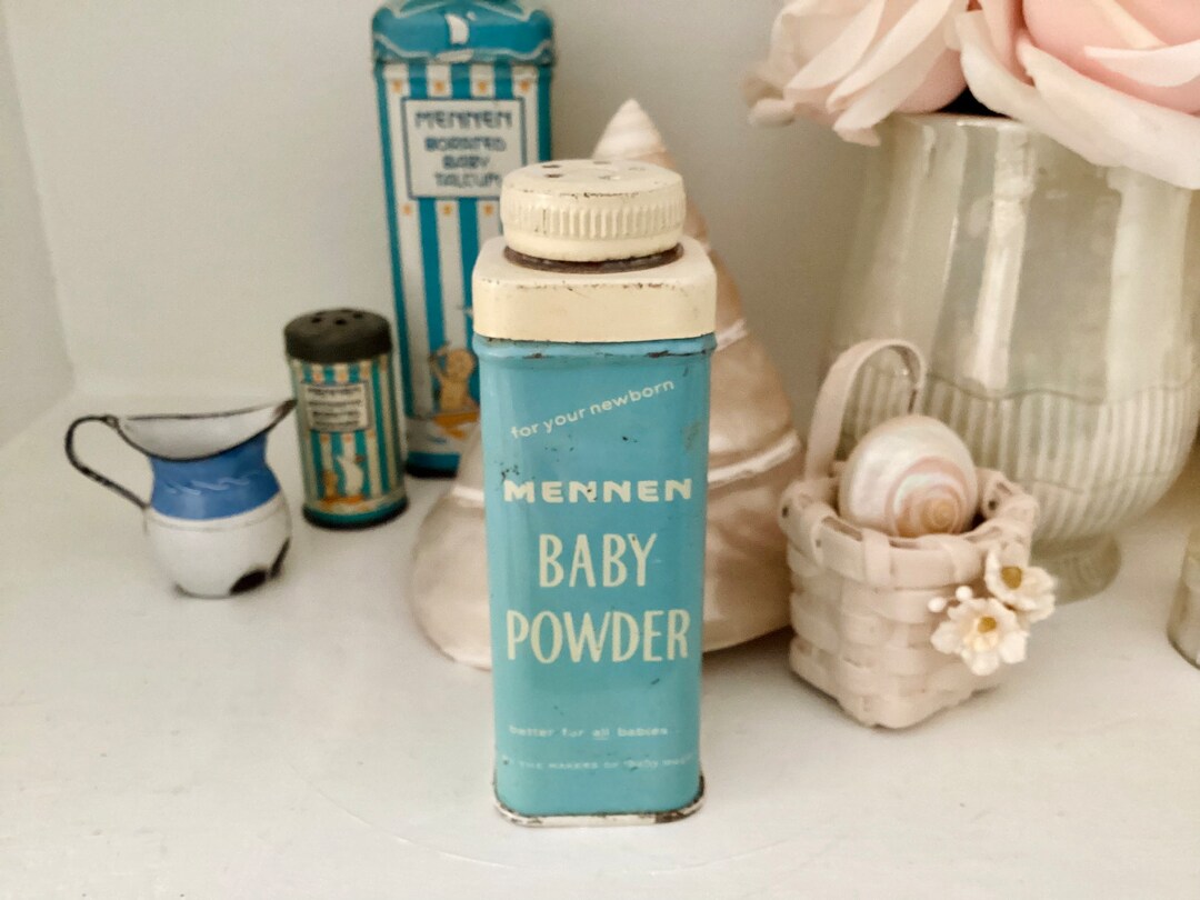 Vintage Powder Mennen Baby Powder in Blue Tin - Etsy