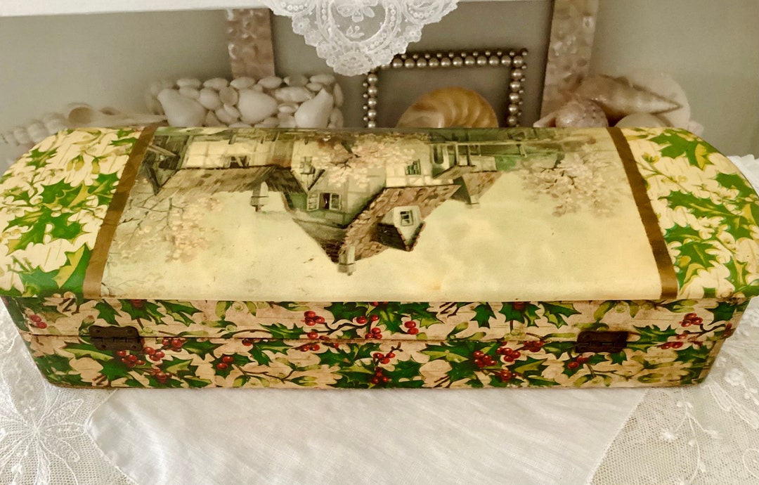 Antique Box - Neckties or Gloves - Celluloid, Silk Lined, Cottage Home ...