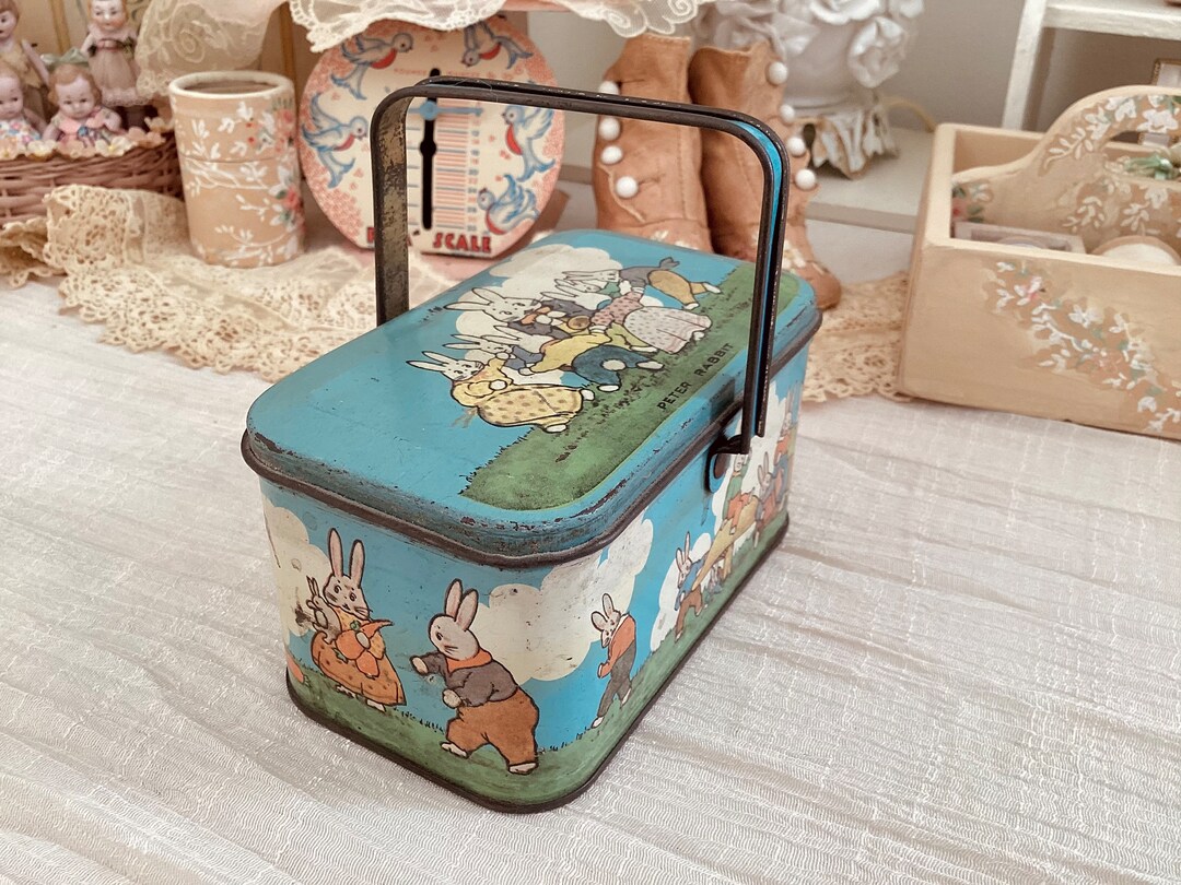 Antique Peter Rabbit Tin Basket Tin Deco Box - Etsy