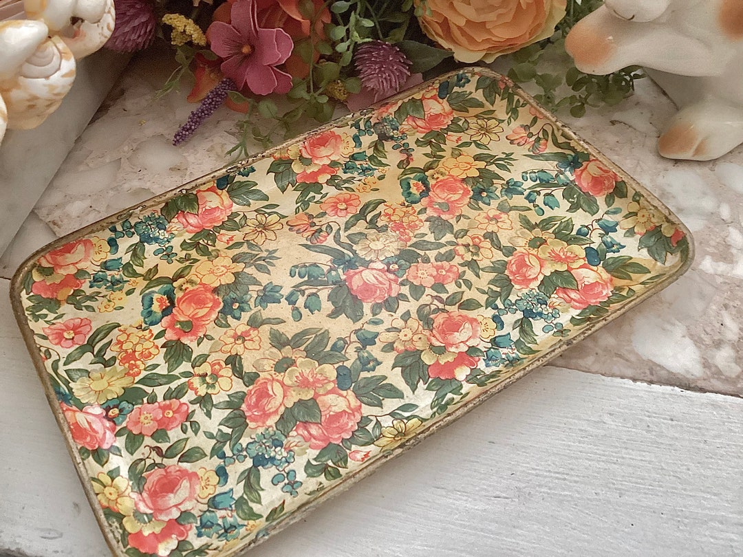 Paper Mache Snack Tray, Roses, Alcohol Proof, Colorful Floral - Etsy