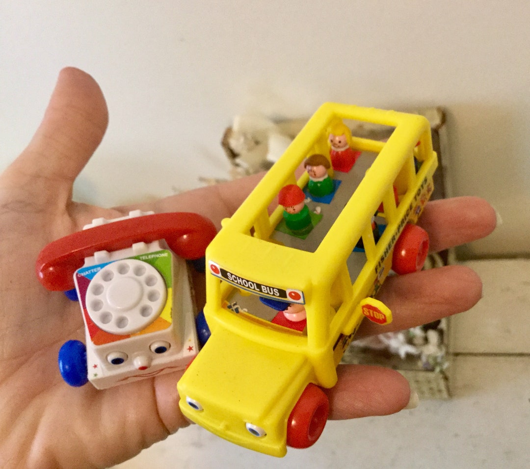 ONE Vintage Fisher Price Little People School Bus - Etsy