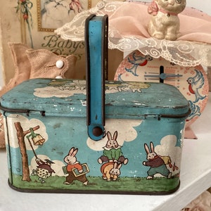 Antique Peter Rabbit Tin Basket - Tin Deco Box - Etsy