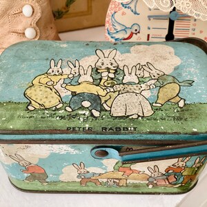 Antique Peter Rabbit Tin Basket - Tin Deco Box - Etsy