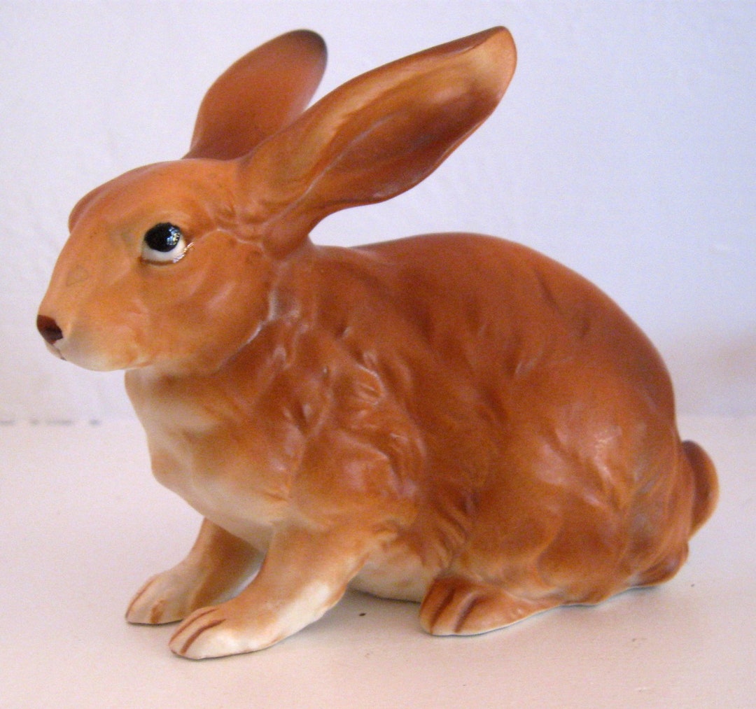 Lefton Bunny Rabbit, Brown, Sitting - Etsy